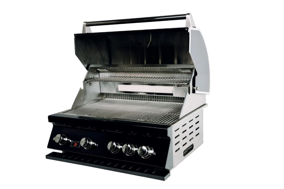 Bonfire Built-In 4 Burner Black Series Gas Grill with Rotisserie Kit ...