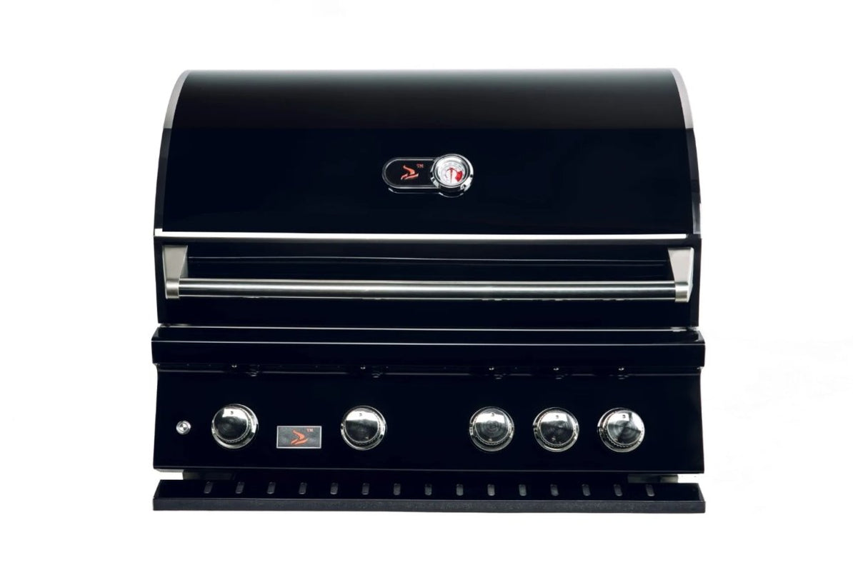 Bonfire Built-In 4 Burner Black Series Gas Grill with Rotisserie Kit ...