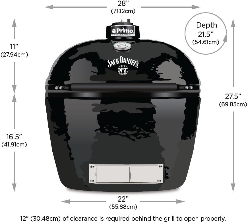 Primo Jack Daniel’s Edition Primo X-Large Oval 400 Ceramic Kamado ...