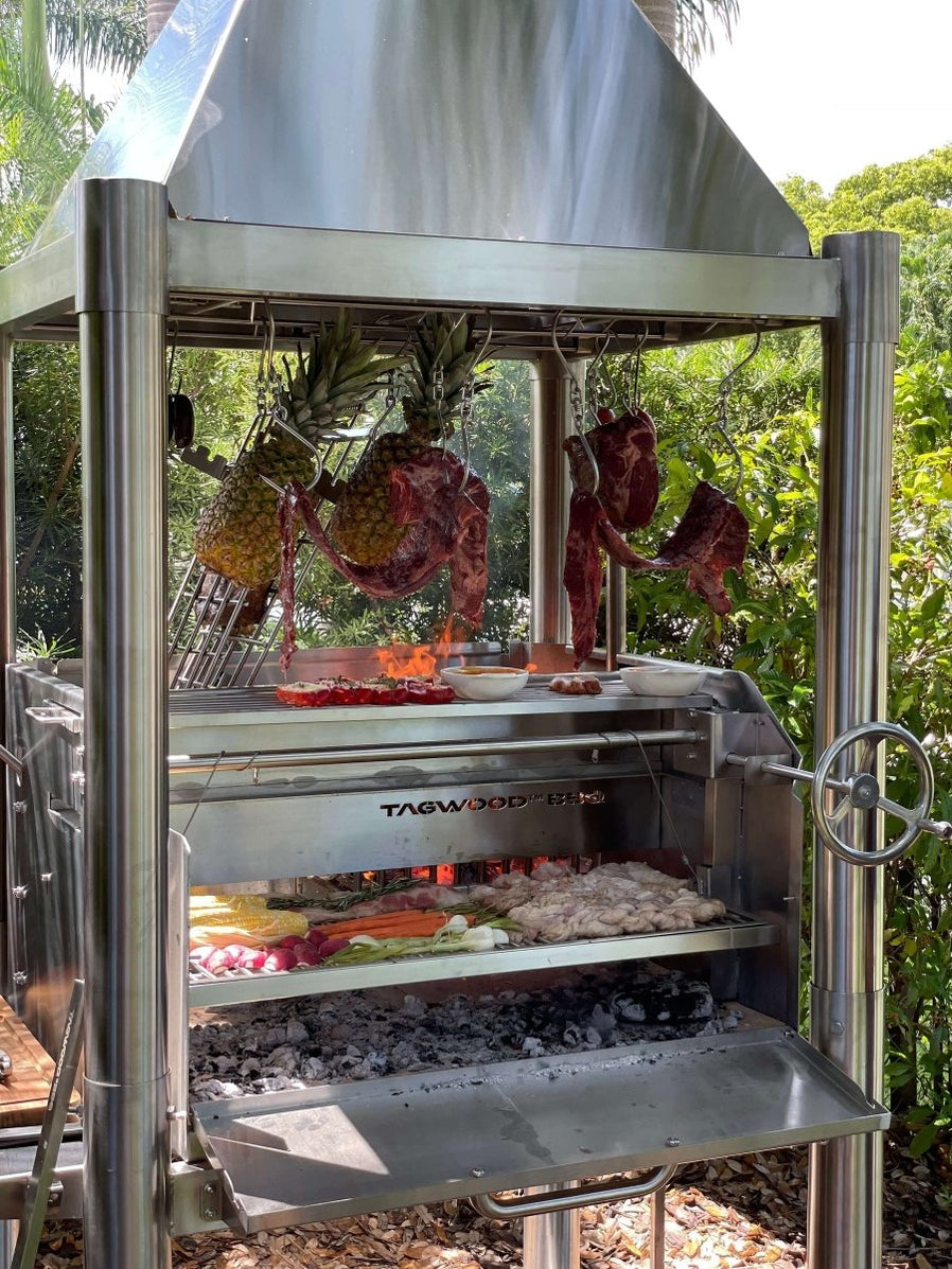 Tagwood BBQ Silver Bullet Argentine Wood Fire & Charcoal Grill - All ...