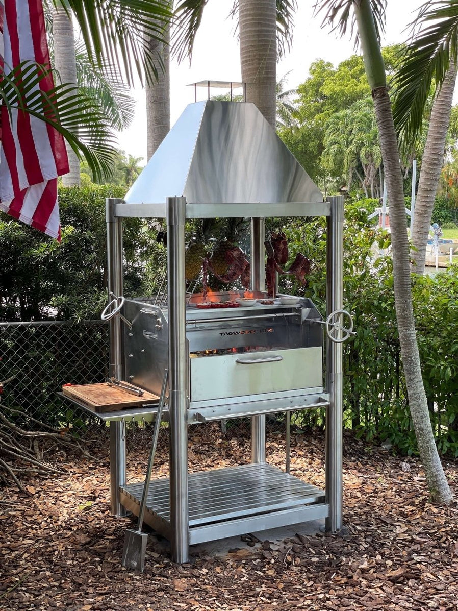 Tagwood BBQ Silver Bullet Argentine Wood Fire & Charcoal Grill - All ...