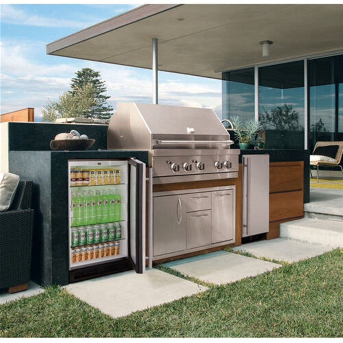 U-Line Outdoor Crescent Ice Maker 15", Revesible Hinge - Stainless ...